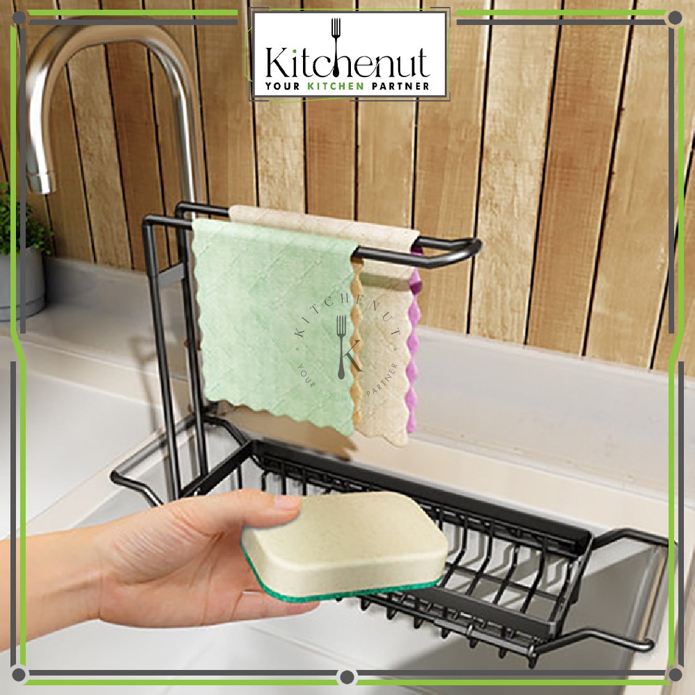 Kitchenut Extendable Retractable Sink Kitchen Sponge Drain Rack ...
