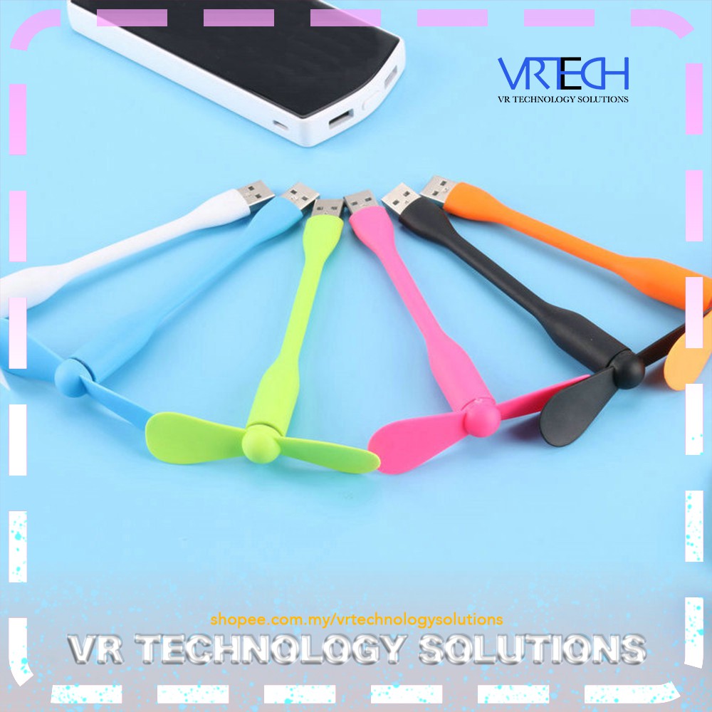 VRTECH Portable Flexible Mini USB Fan and night lighting for Power bank ...