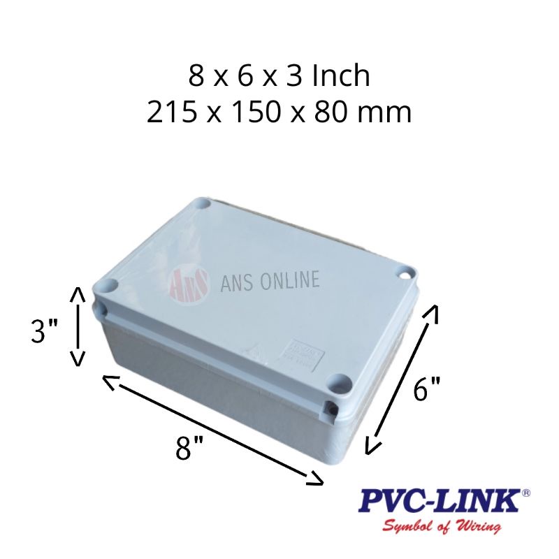 Pvc Link 8 x 6 ABS Pvc Enclosure Junction Box Plastic 863 / 864 ...