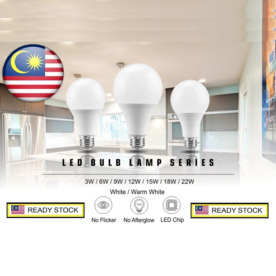 HOMIEE Quality Led Light Bulb No Flicker E27 220V 240V 9w 15w 22w Lampu ...