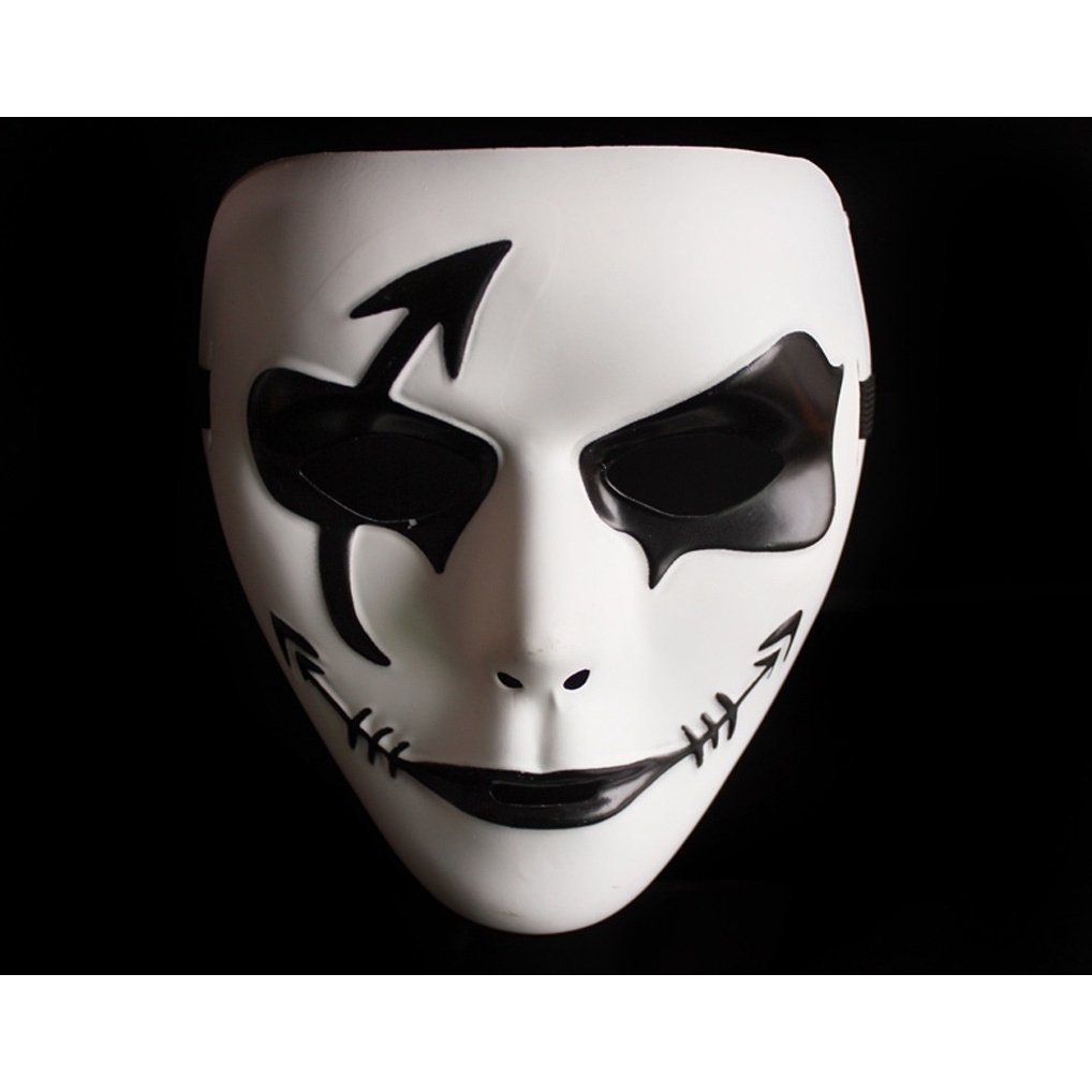 Hand-painted Hip-Hop Shuffle White Ghost Mask for Halloween party Props ...