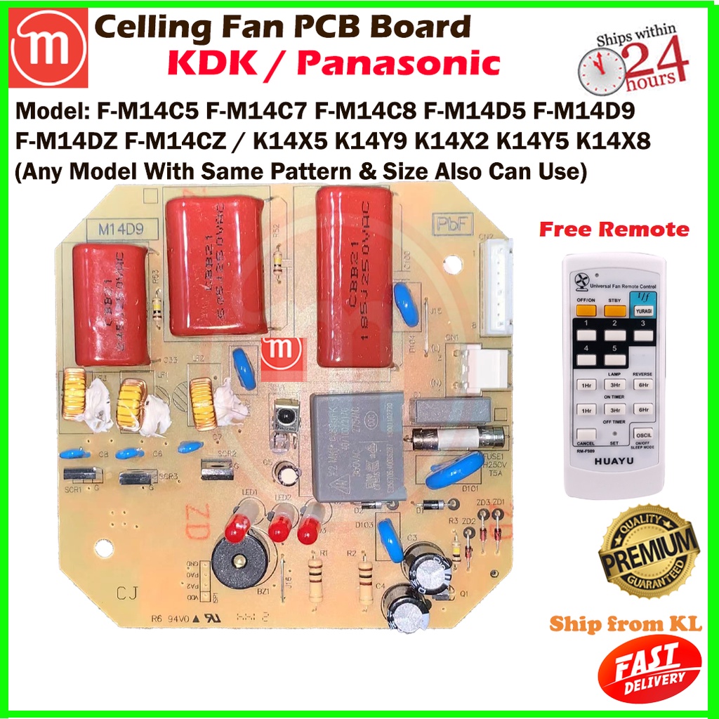KDK / Panasonic Celling Fan PCB Board F-M14C5 F-M14C7 F-M14C8 F-M14D5 F ...