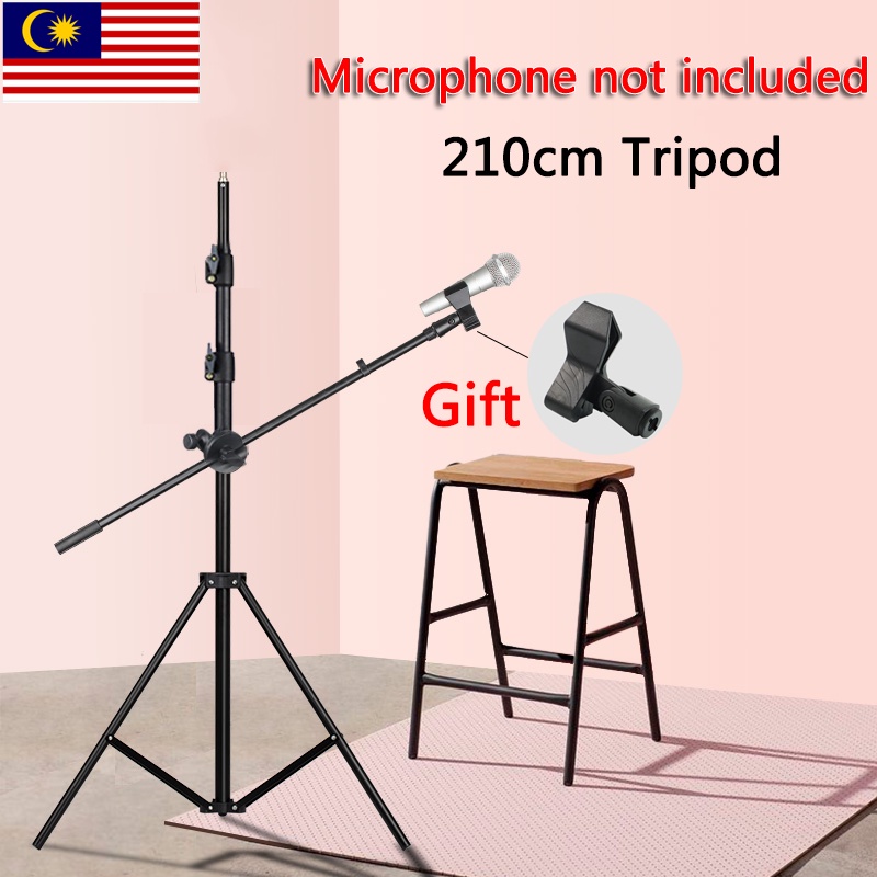 Adjustable Tripod Microphone Stand Rotating Boom Arm Microphone ...