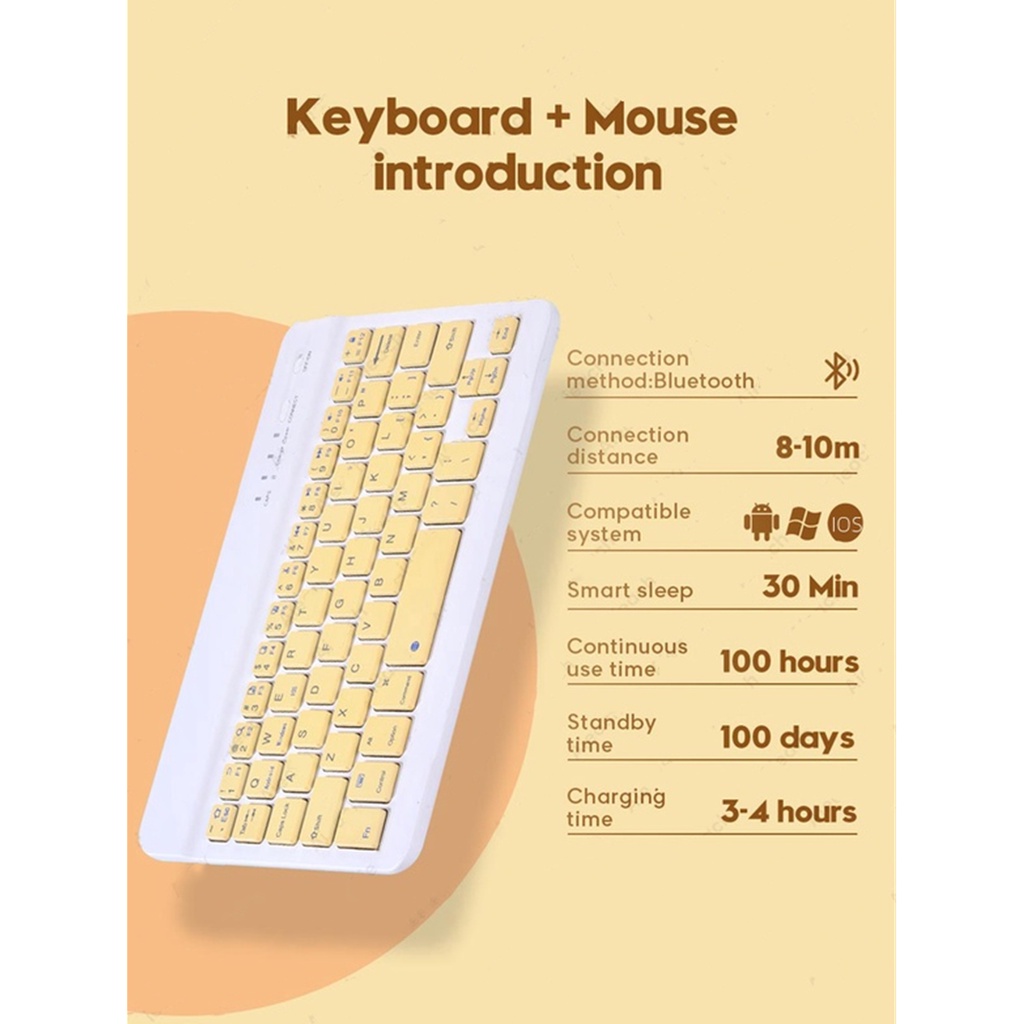 NIXXOS 7inch / 10inch Wireless Bluetooth Keyboard Universal Keyboard ...