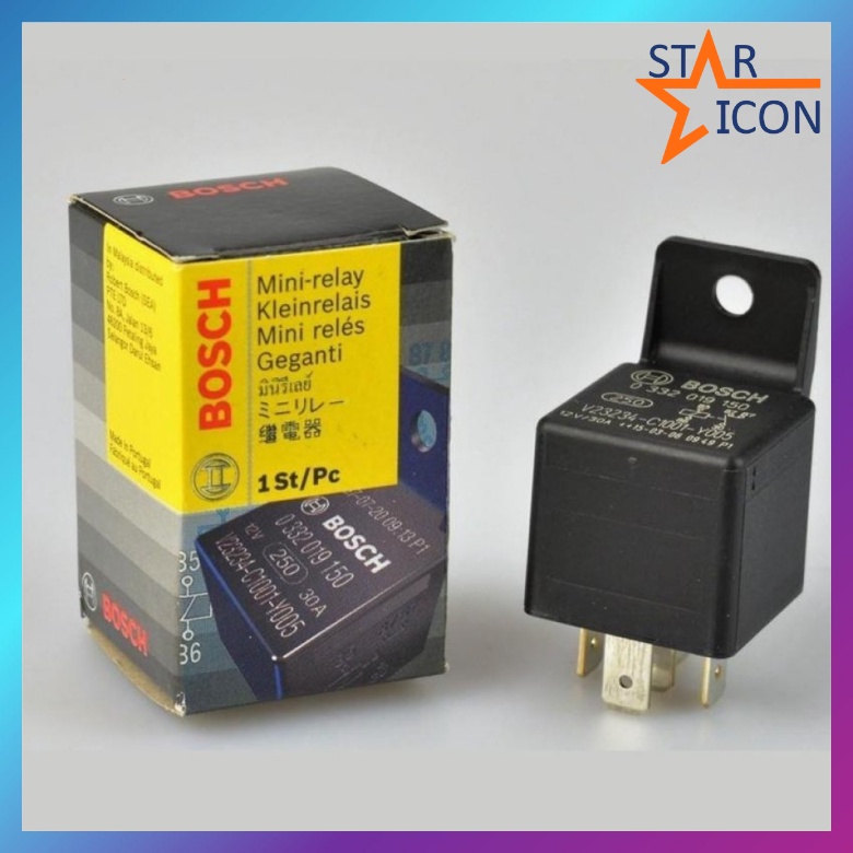 Genuine BOSCH 5 Pin 12V 30A (87) Mini Relay / Control Device / Bosch ...