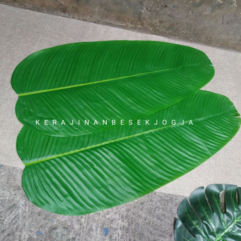 REPLIKA (PF12) Plastic Banana Leaf 50CM Photo Property Plastic Leaf ...