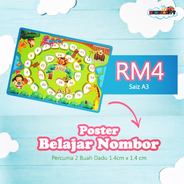 Poster Dam Belajar Nombor sambil Bermain : Belajar Nombor | Shopee Malaysia