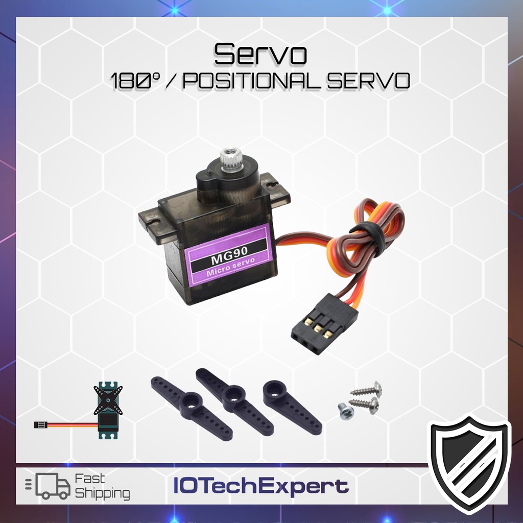 Servo MG90S | 180 Positional Servo Motor 5V (Plastic Gear) with Horn ...