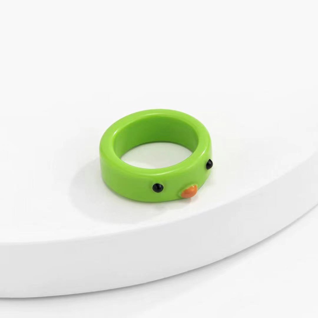 Fashion Simple Cute Colorful Frog Rings For Women And Men / Resin ...