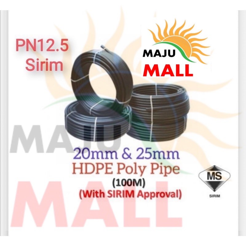 HDPE Poly Pipe PN16x100m (20mm,25mm) SIRIM Poly Paip Tebal / Poly Pipe ...