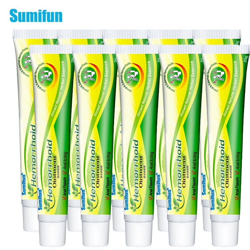 Sumifun 10pcs Chinese Natural Herbal Hemorrhoids Ointment Relief Hemorrhoids Cream For Internal ...