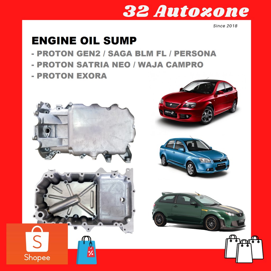 Engine Oil Sump Tangki Minyak Hitam for Proton Gen2, Persona, Exora ...
