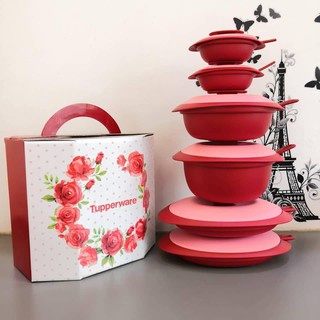 Tupperware Petit Royal Red Serving with Sambal Dish with Spoon Set - 1 ...