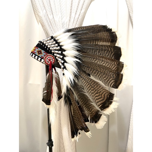 Handmade Native American Red Indian Headdress Head Gear Apache Turkey ...