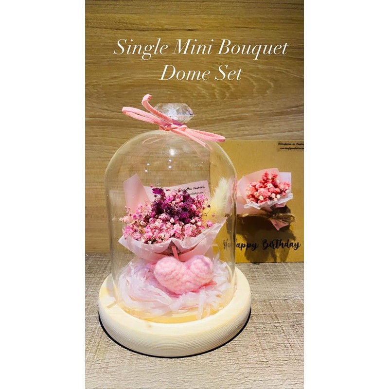 Mini Bouquet Dome with Love shape crochet + Free XXS Mini Bouquet wish ...