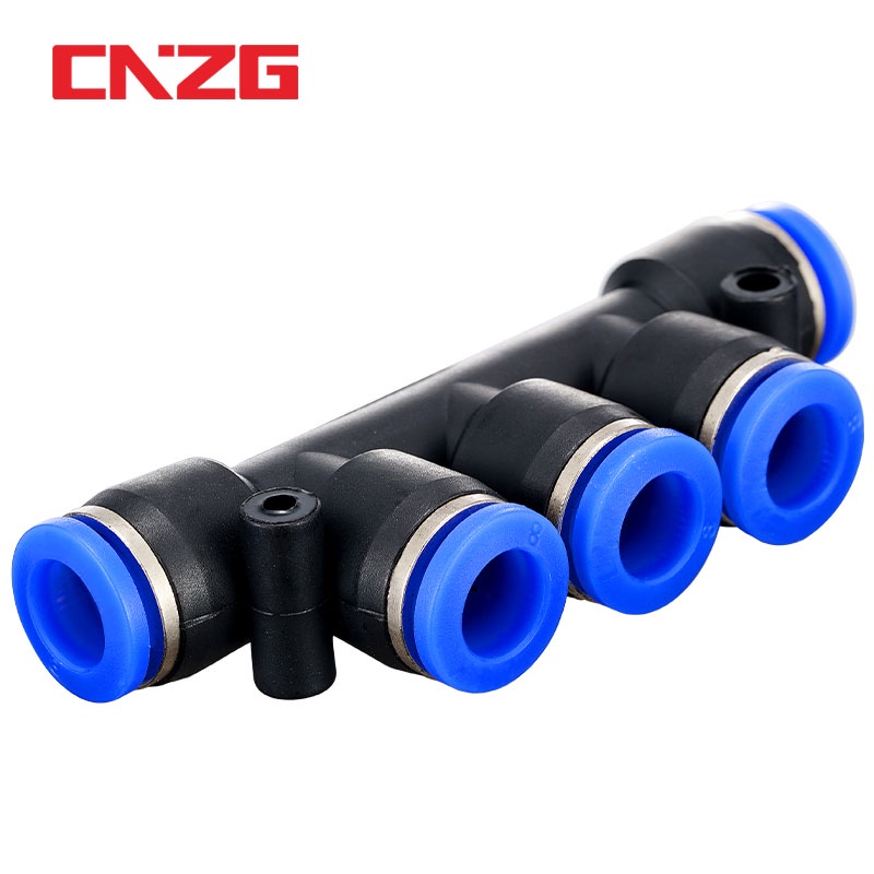 Air Pneumatic Fitting Multi way 5 Way 4 way 4/6/8/10/12mm OD Hose Tube ...