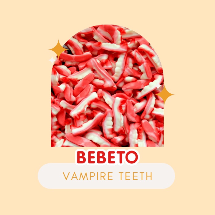 Bebeto Vampire Teeth +-100g Repack Gummy Candy (HALAL) | Shopee Malaysia