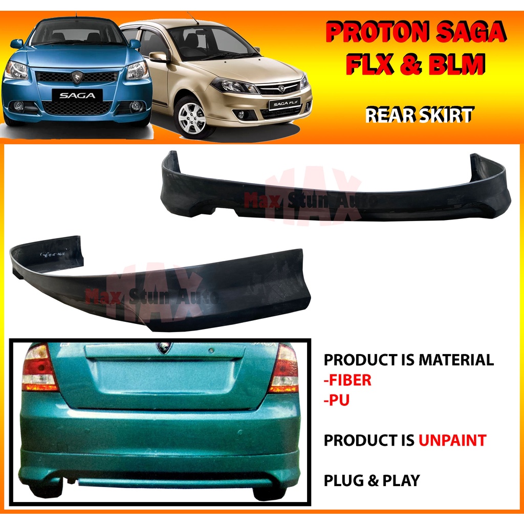 PROTON SAGA BLM FLX FL REAR SKIRT (AC,MD,MDL,SE,PROMOTE,SPIN)FIBER PU ...