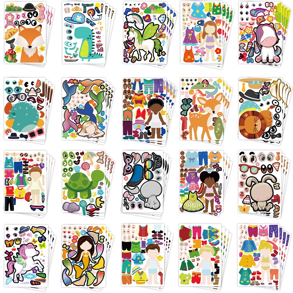 YAMIOW Make-a-Face Stickers Kids Puzzle Games Assemble Jigsaw Children ...