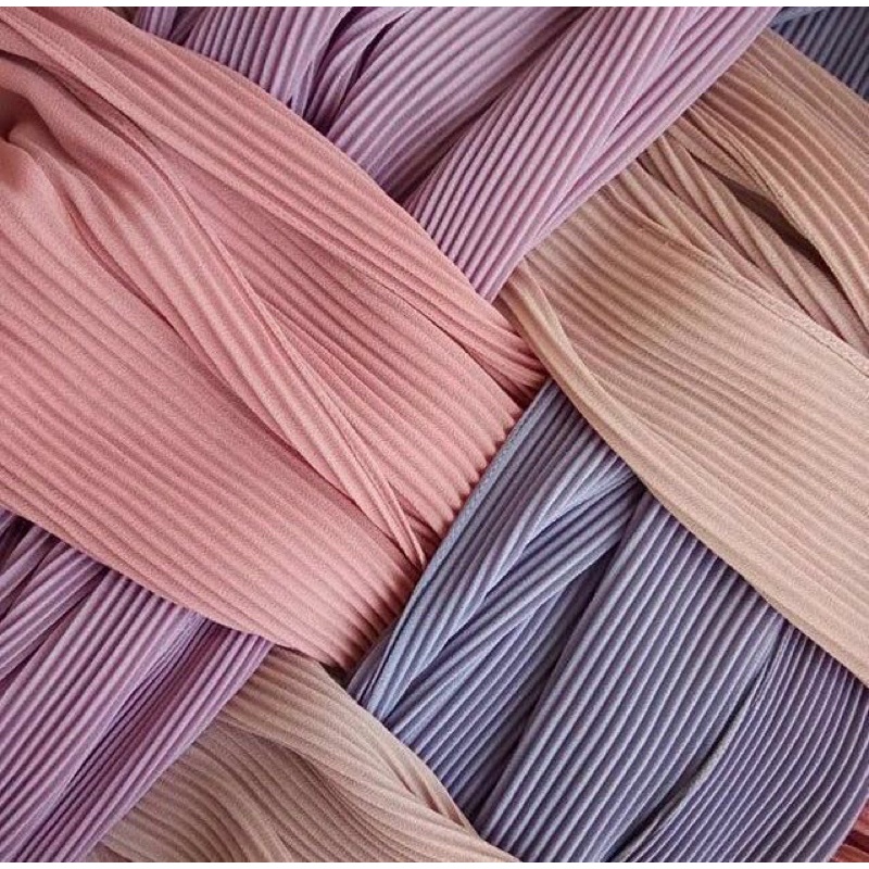 Shawl Pleated Chiffon & Shawl Malas Plain Shawl Viral Murah Ready Stock ...