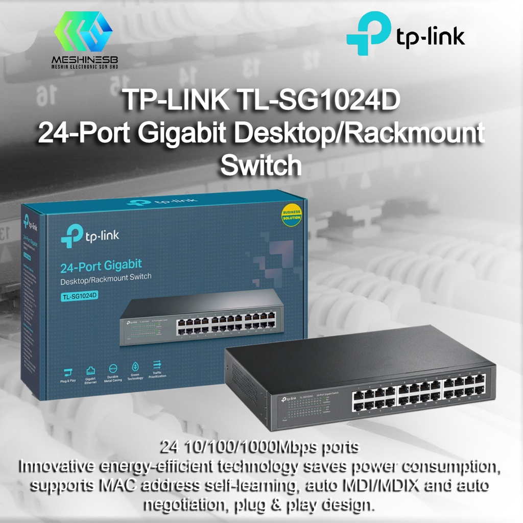 TP-LINK TL-SG1024D 24-Port Gigabit Desktop/Rackmount Switch | Shopee ...