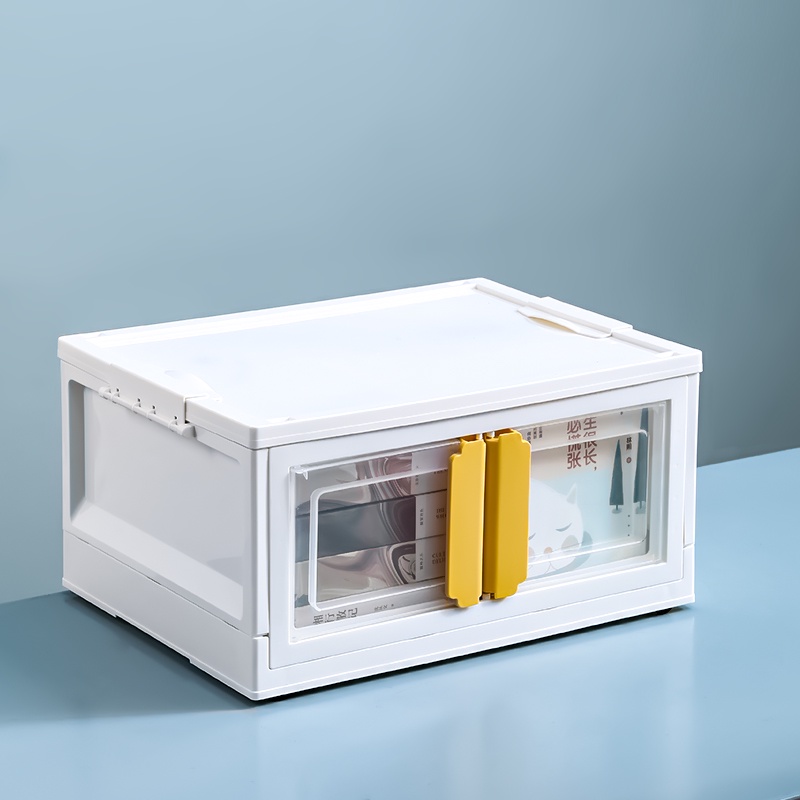 Door Foldable Big Plastic Storage Box Front Open Multipurpose Stackable ...