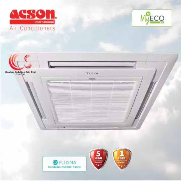 Acson Ceiling Cassette Non-Inverter R32 Air Conditioner 1.0 - 1.5 HP A3CK10C / A3CK15C | Shopee ...