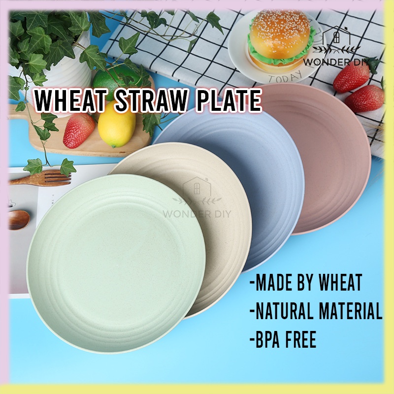 20cm plates wheat straw vegetable plate Restaurant plastic throw proof ...