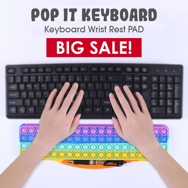 [Ready Stock] Pop It Keyboard Wrist Rest Big Size Push Bubble Fidget ...