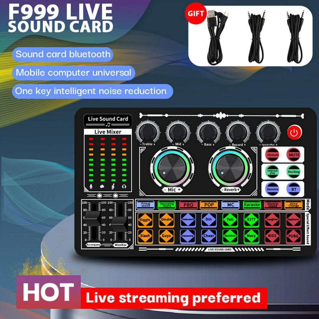 【Penjual Tempatan】NEW F998 Sound Card With Microphone Sound Mixer Kad ...