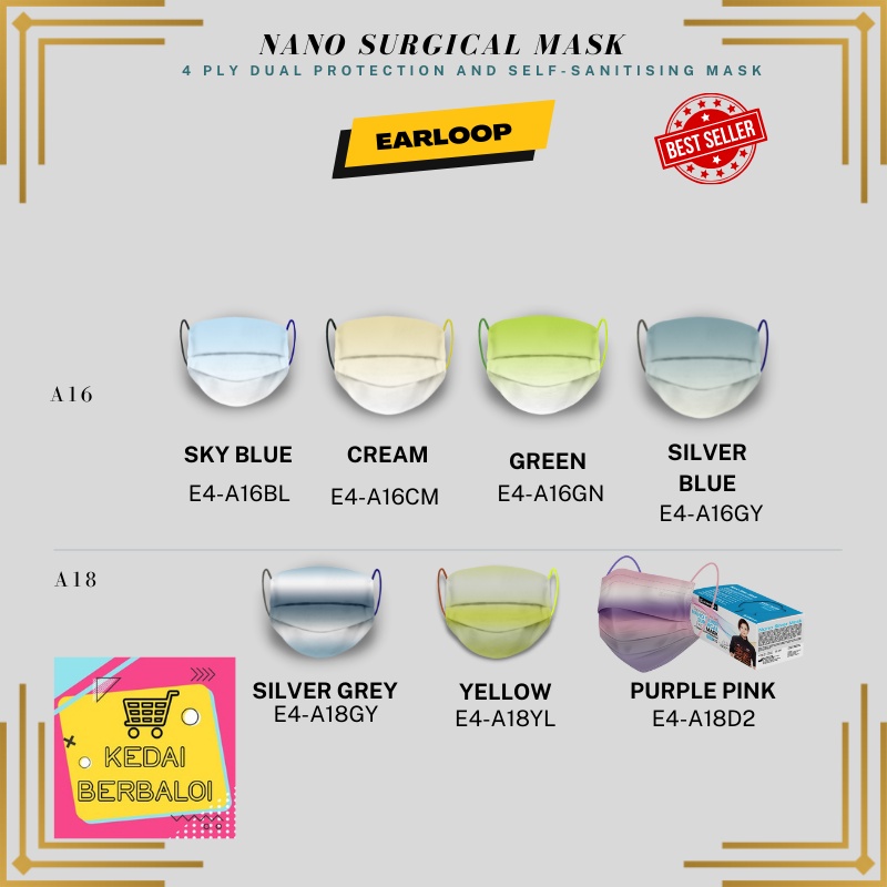SIMPLY K 4 PLY PENUTUP MUKA NANO GRADIENT SURGICAL ADULT MASK 50 PCS ...
