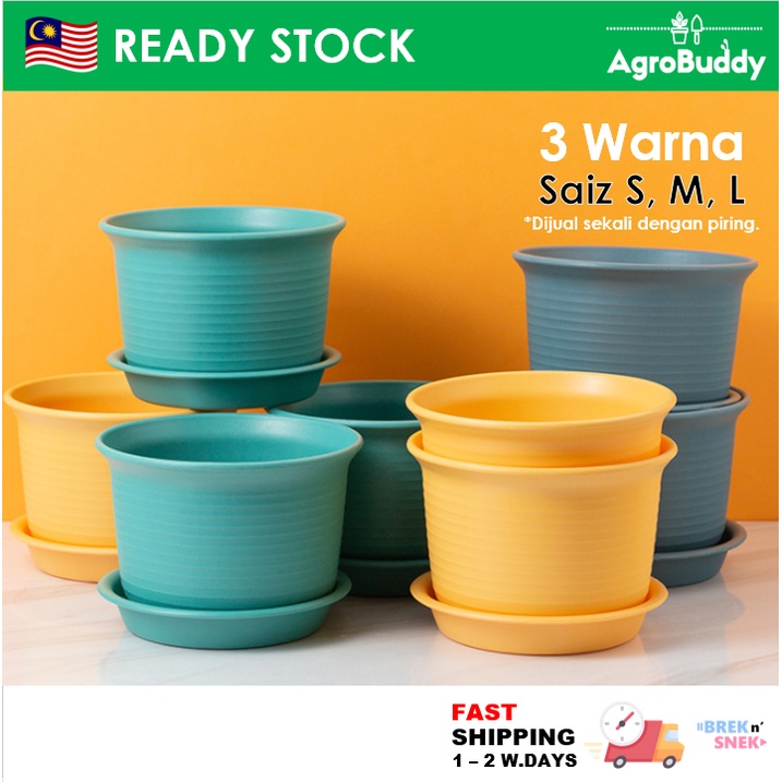 15/18/21.5cm Nordic Ripple Style Thick Plastic Succulent Flower Pot ...