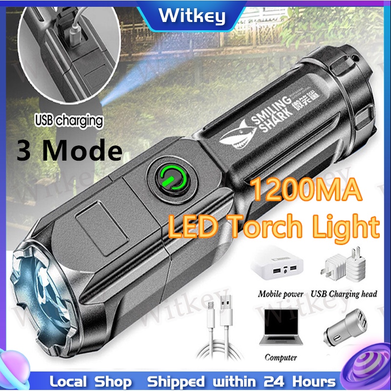 Led Torch Light Super Bright Flashlight USB Rechargeable Waterproof ...