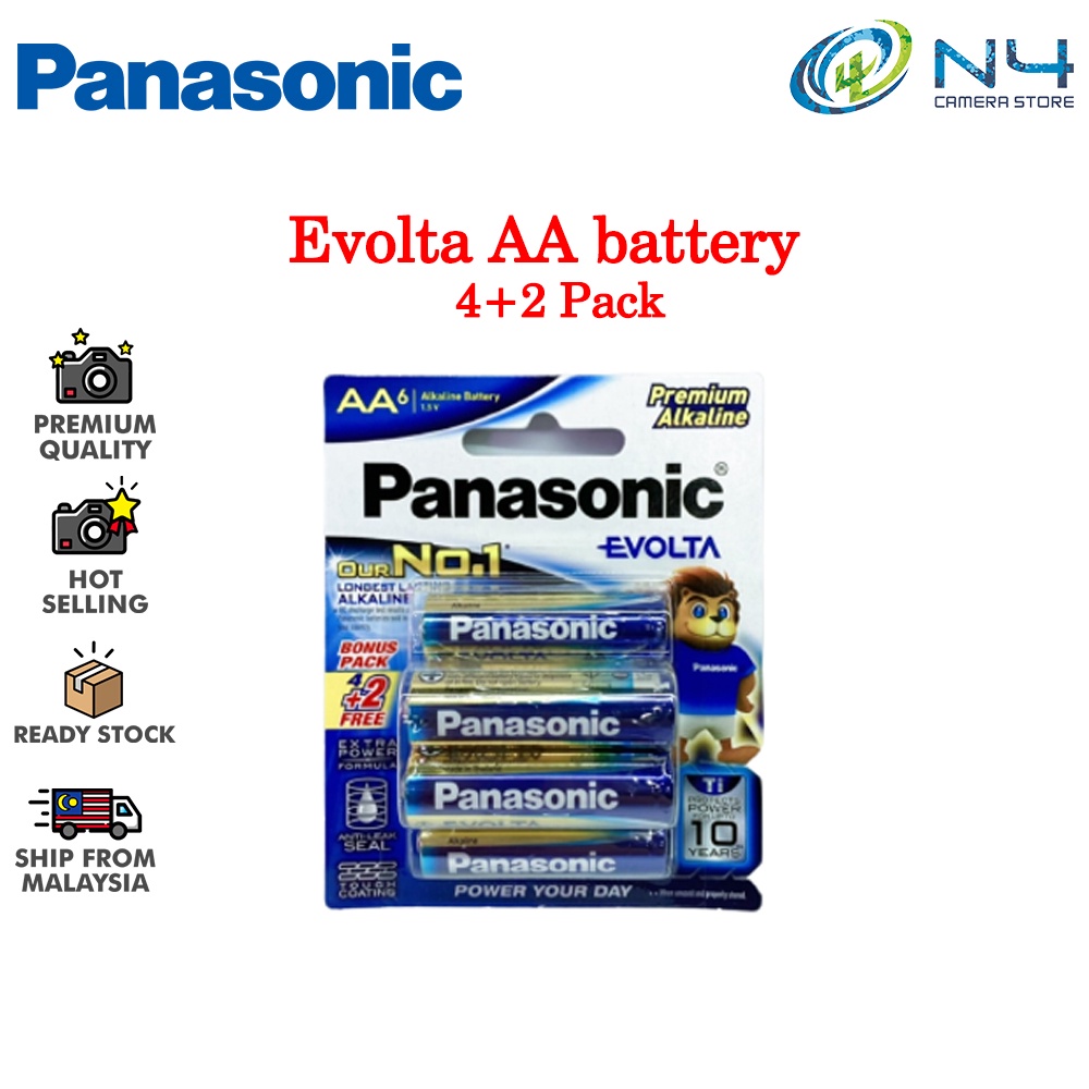 Panasonic Evolta 1.5v AA Alkaline Battery (4+2) [Extra Free Bonus Pack] | Shopee Malaysia