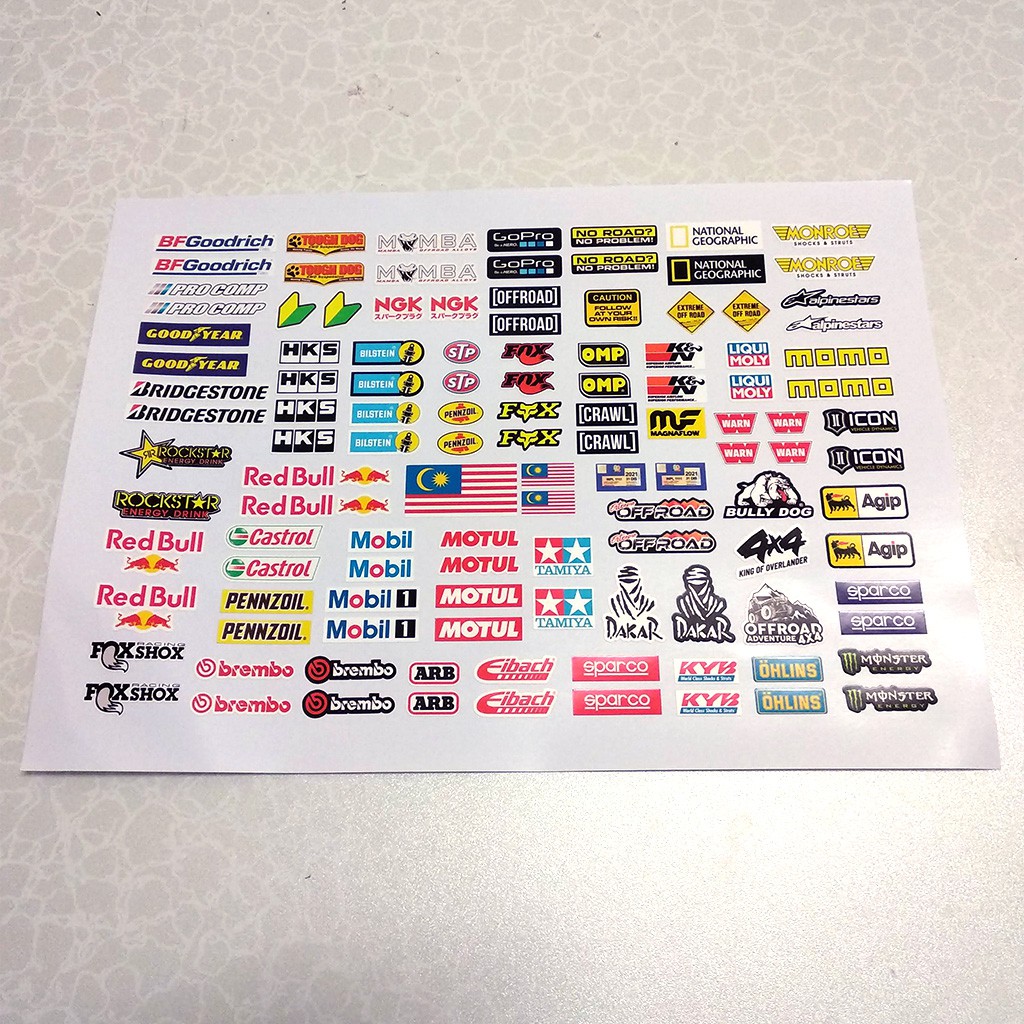 RC CRAWLER Sponsor Waterproof PVC Sticker 1:10 Scale Axial Traxxas ...