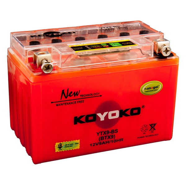 YTX9-BS YTX9 BTX9 Original KOYOKO Gel G2 Battery Bateri Pulsar NS200 ...