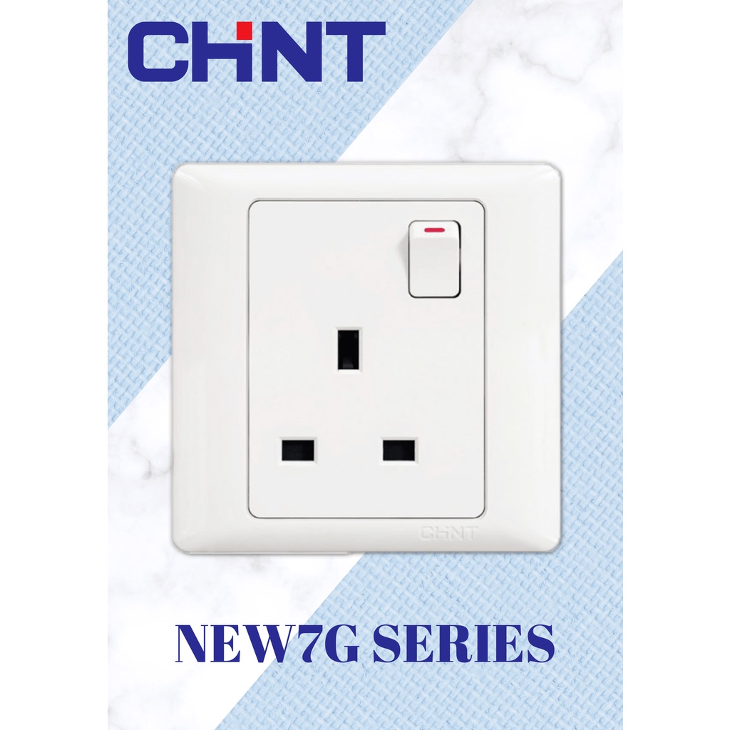 CHINT New7G 13A 250V 1 Gang 3 Pin Switch Socket | Shopee Malaysia