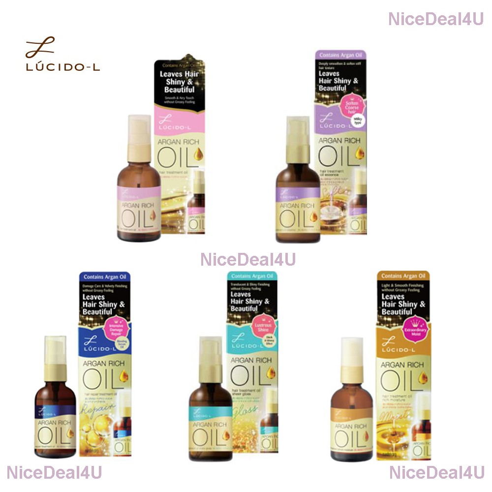 LUCIDO-L Argan Rich Hair Oil Treatment 60ml - Smooth Sheer Gloss Rich ...