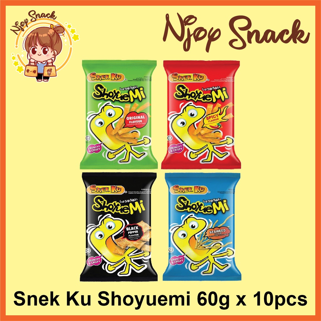 60g x 10pcs SNEK KU SHOYUEMI (ORIGINAL / SPICY / BLACK PEPPER / SEAWEED / CURRY) | Shopee Malaysia