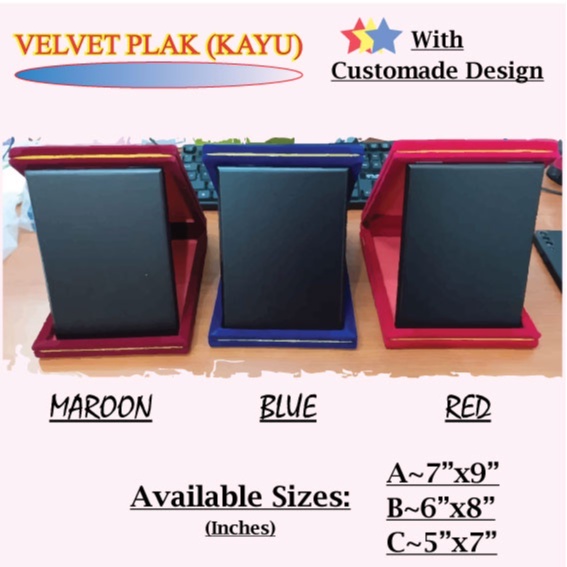 PLAK KAYU KOTAK/VELVET BOX/PLAK KOTAK BALDU/ANUGERAH/CENDERAHATI/PLAK ...