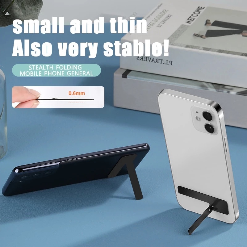 Ultra-Thin Mini Metal Folding Phone Holder/ Self-adhesive Invisible ...