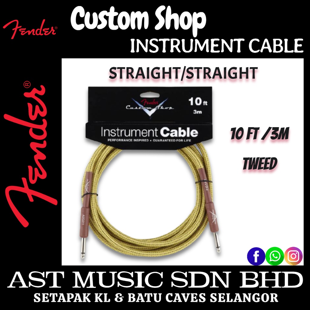 Fender Custom Shop Instrument Cable 10ft - Tweed | Shopee Malaysia