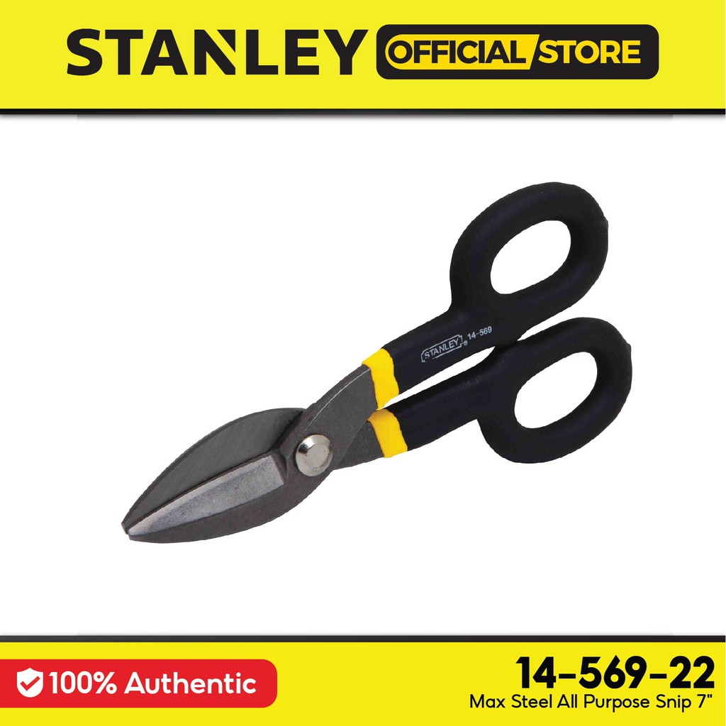 STANLEY MaxSteel All Purpose Snips 14569-22 | 7" ( 180MM ) ( STRAIGHT ...