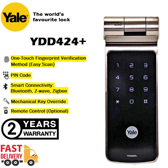 YALE Smart Door Lock YDD424+ / YDD424 PLUS | Fingerprint Lock(Samsung ...