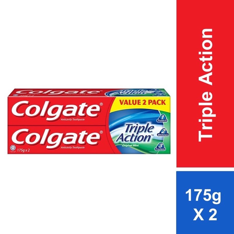 Colgate Triple Action Toothpaste Valuepack 175g x 2 | Shopee Malaysia