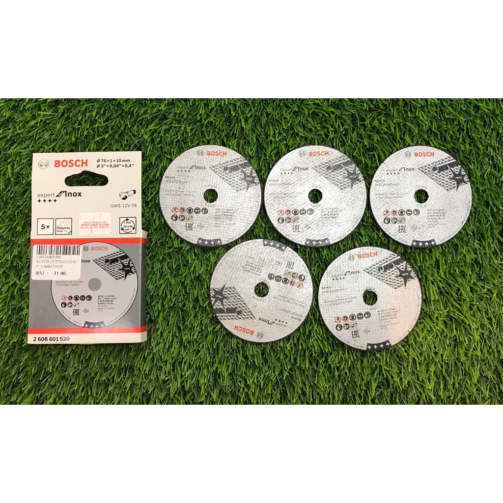 BOSCH CUTTING DISC 3" 1.0MM INOX 2608601520 (5PCS) | Shopee Malaysia