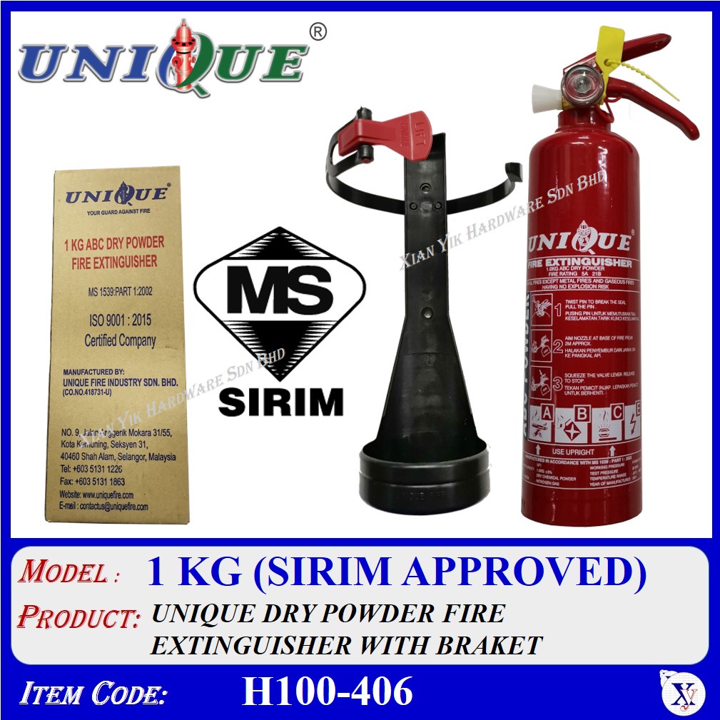 H100-406 UNIQUE DRY POWDER FIRE EXTINGUISHER WITH BRAKET (SIRIM ...