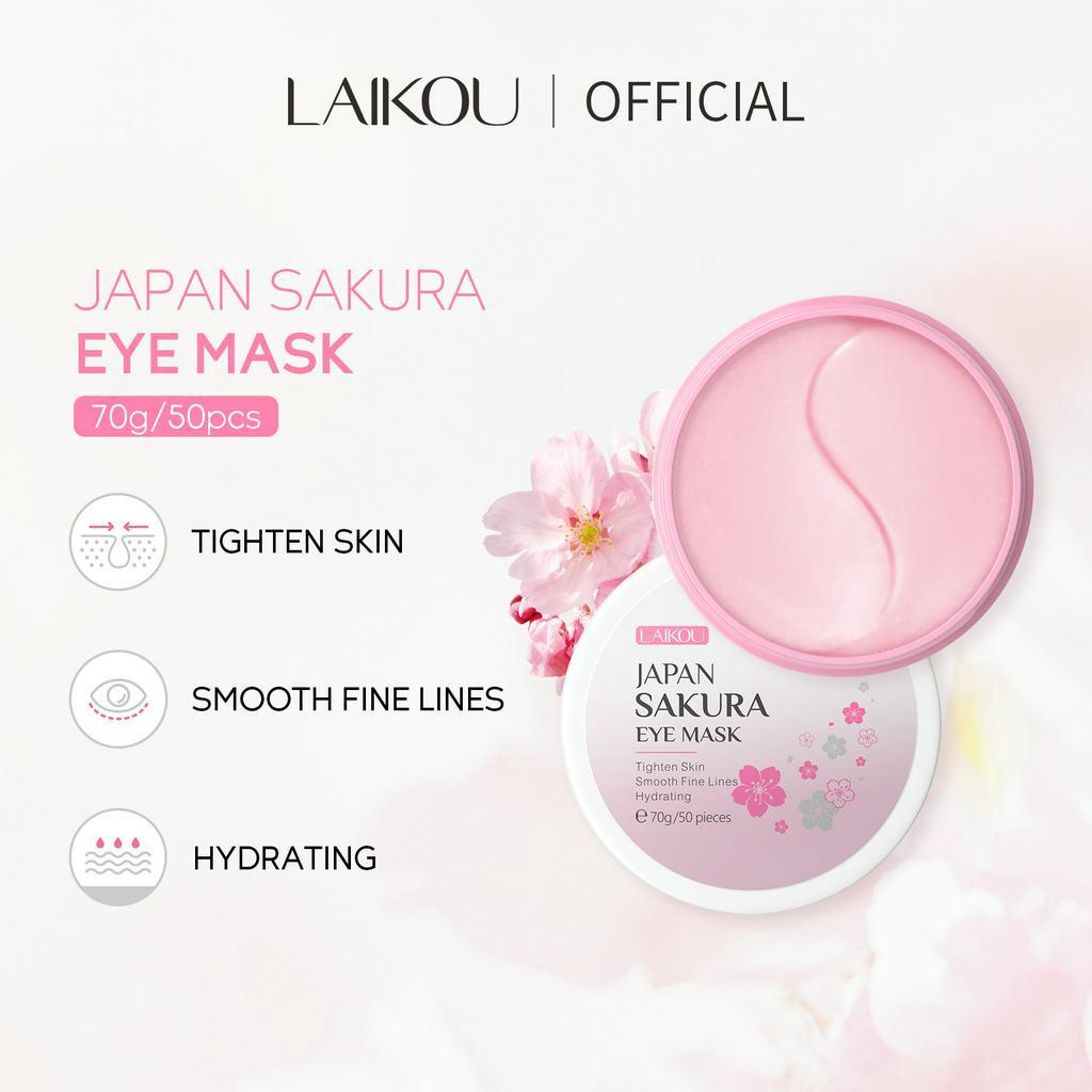 Laikou Sakura Eye Mask 70G/50Pcs Fade Dark Circles Fine Lines | Shopee ...