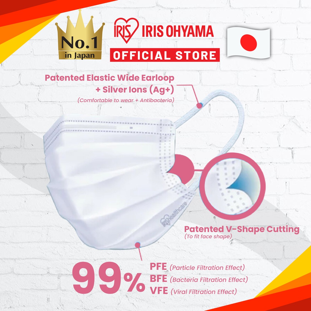 IRIS OHYAMA Kids Mask Disposable White Face Mask Earloop Anti Dust ...