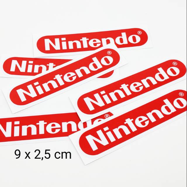 MERAH Nintendo Logo Sticker Size 9 x 2.5 cm Red Background | Shopee ...